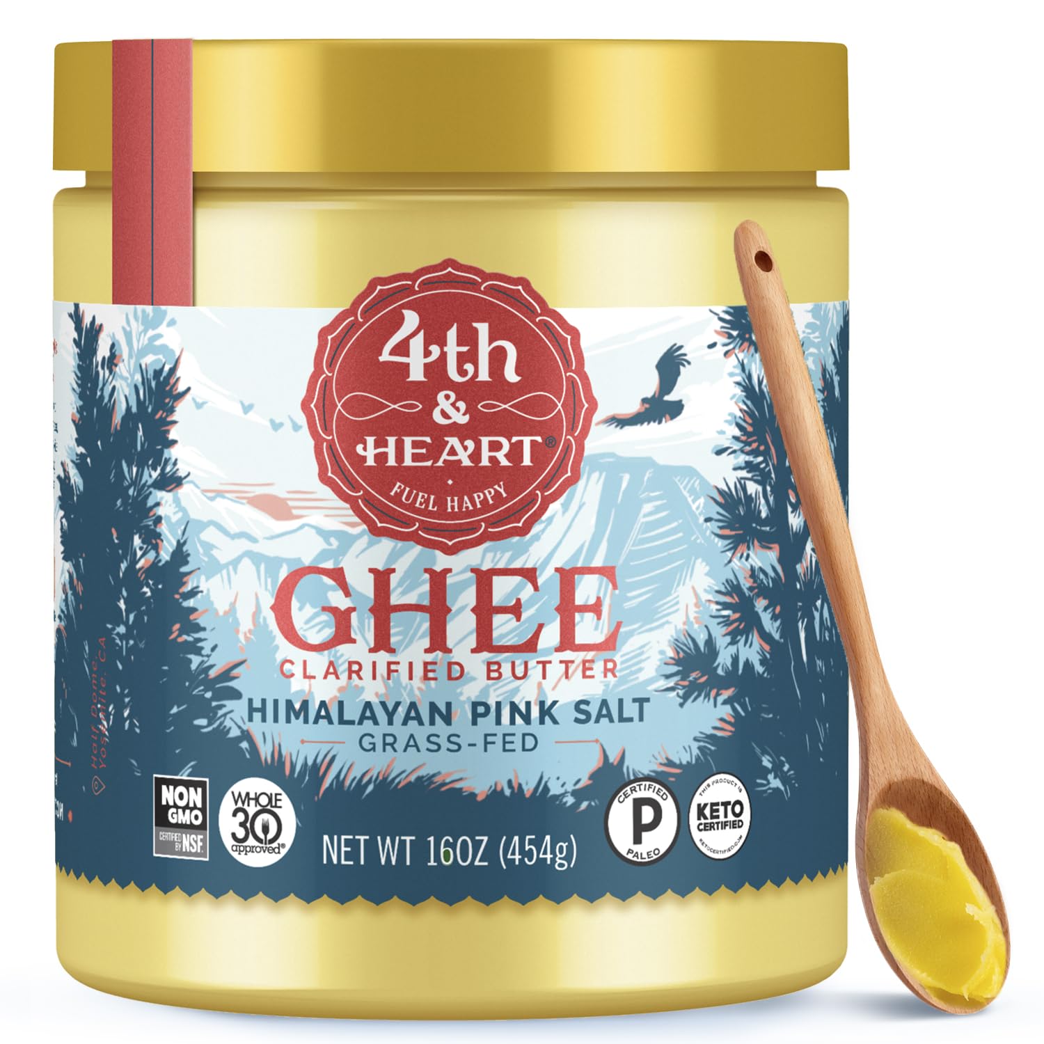 4th & Heart Himalayan Pink Salt Grass-Fed Ghee, Clarified Butter, Keto ...