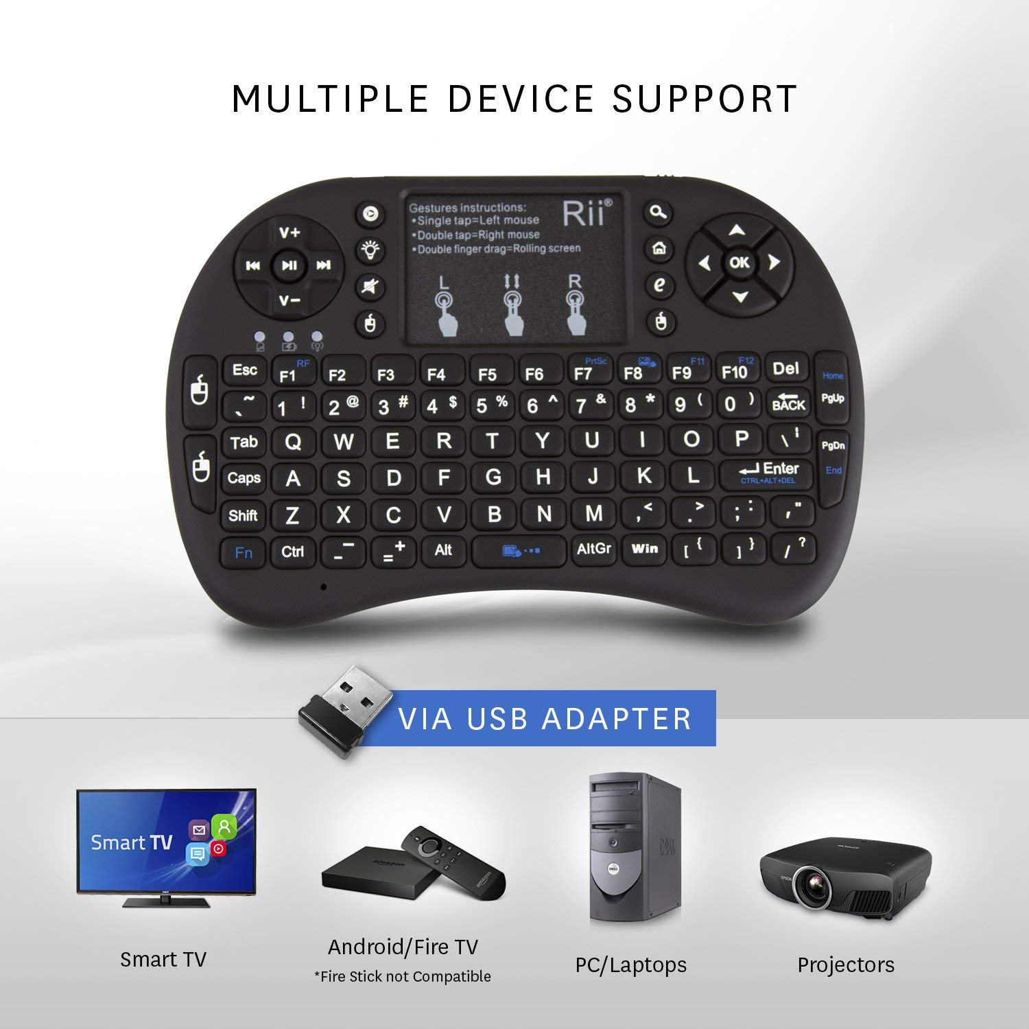 Mua (Upgraded)Rii 2.4GHz Mini Wireless Keyboard with Touchpad,QWERTY ...