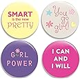 Amazon.com: Girl Power Colorful Pinback Buttons/Pins - 2.25 inches ...