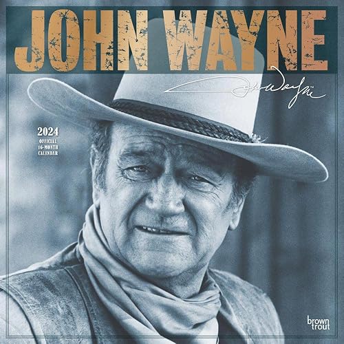 John Wayne OFFICIAL | 2024 12 x 24 Inch Monthly Square Wall Calendar ...