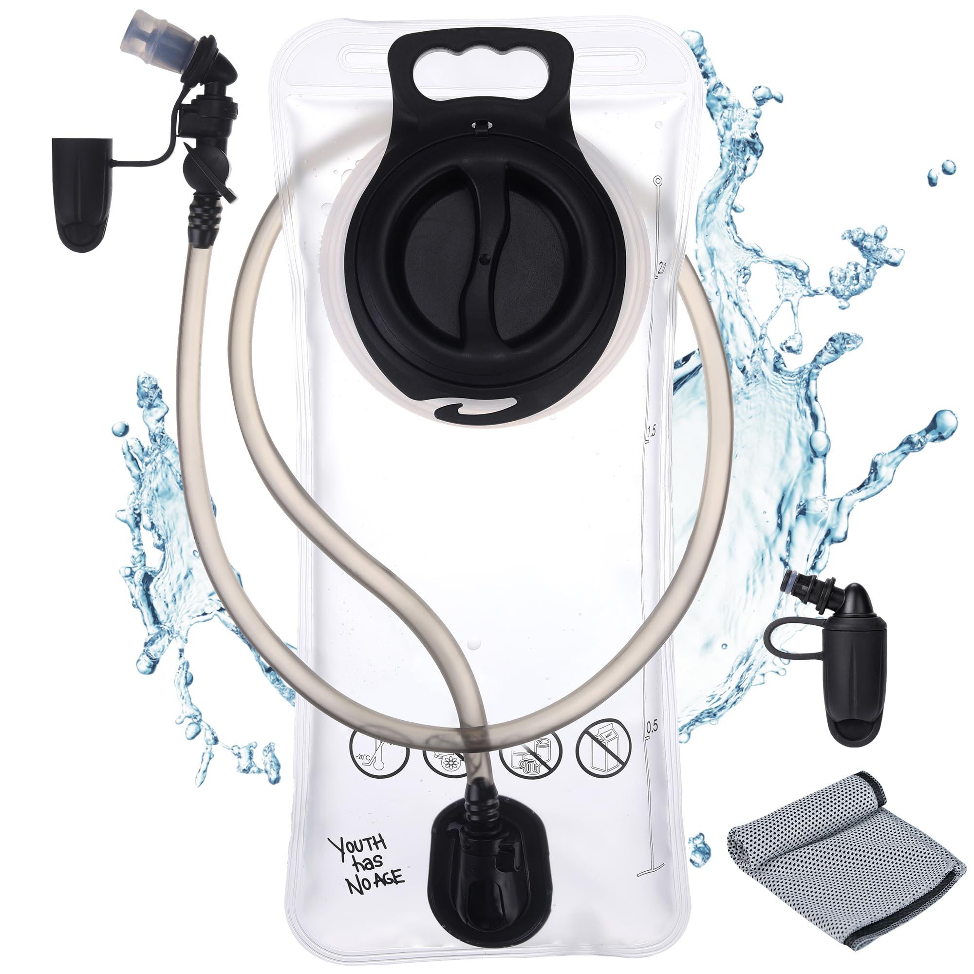 KUREIDA Hydration Bladder 2 Liter Water Bladder for Hiking Backpack | Leakproof | BPA Free ...