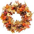 Amazon.com: Ochine 20 Inch Fall Wreath, Thanksgiving & Halloween ...