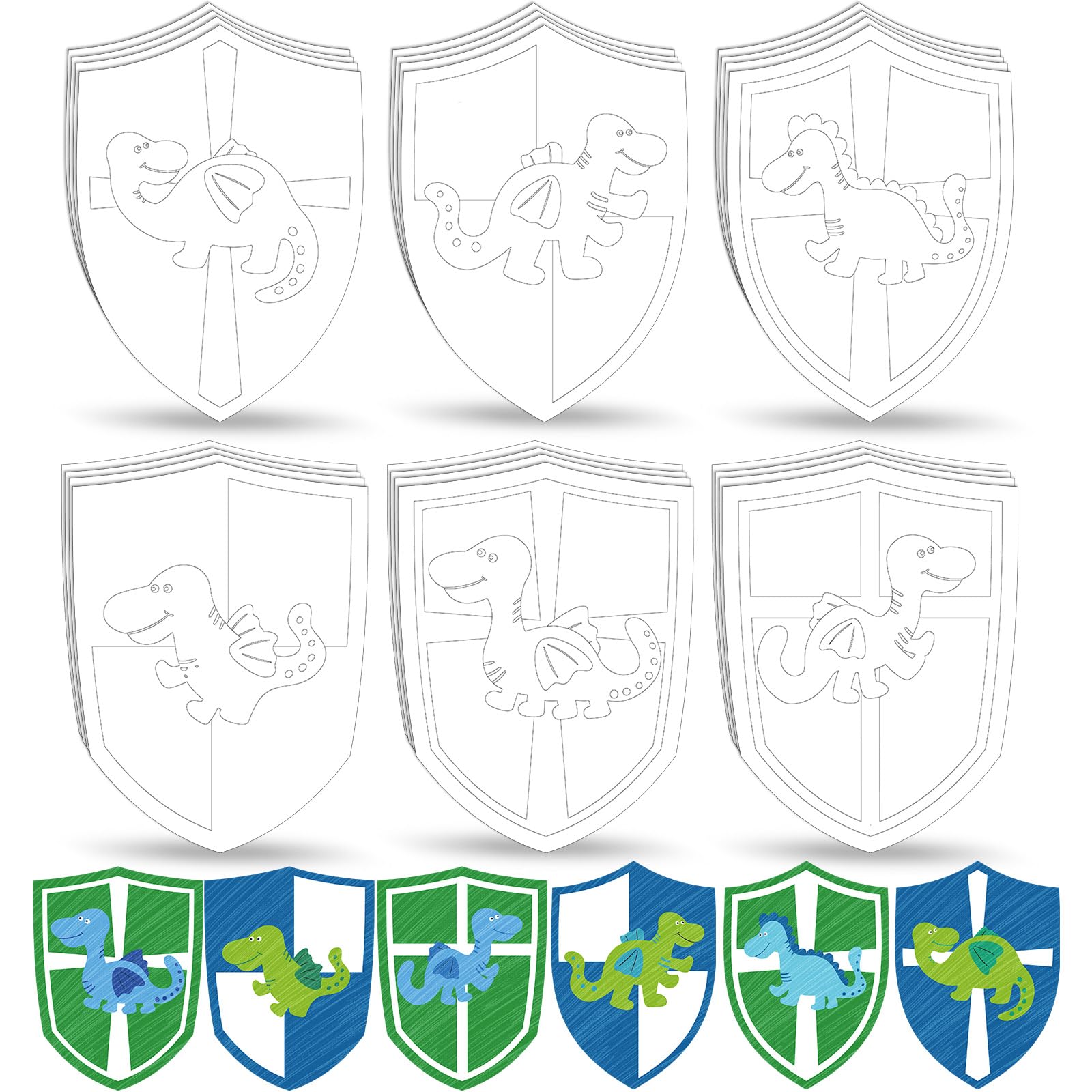 Mua 24 Pcs Blank Paperboard Shields DIY Shield Kit for Kids Shield ...