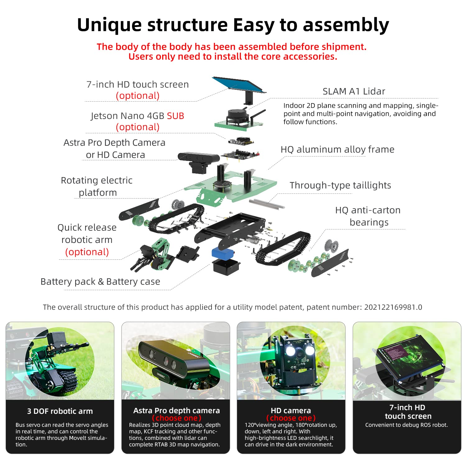 Mua ROS AI Smart Robot Transbot for Jetson Nano 4GB Tracked Chassis ...