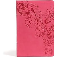 CSB Large Print Personal Size Reference Bible, Teal LeatherTouch, Red ...