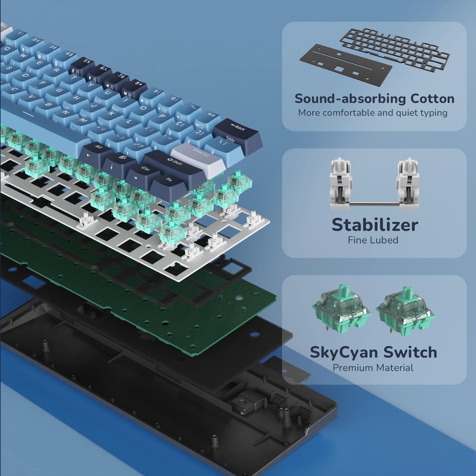 Mua RK61 Plus Wireless Mechanical Keyboard, 60% Percent Gaming Keyboard ...