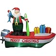 Amazon.com: FunFanso 11FT Christmas Inflatable Santa Claus Fishing on ...