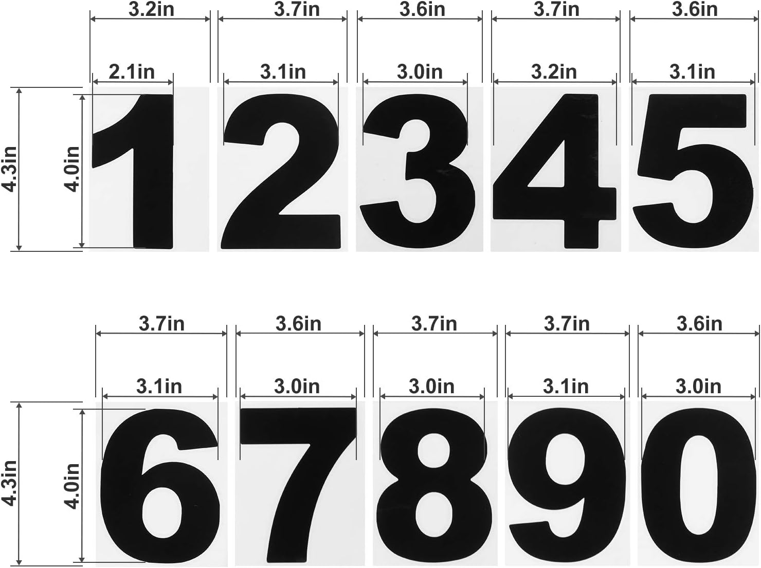 2 Sets Vinyl Numbers Stickers Self-Adhesive Window Numbers Stickers Die ...