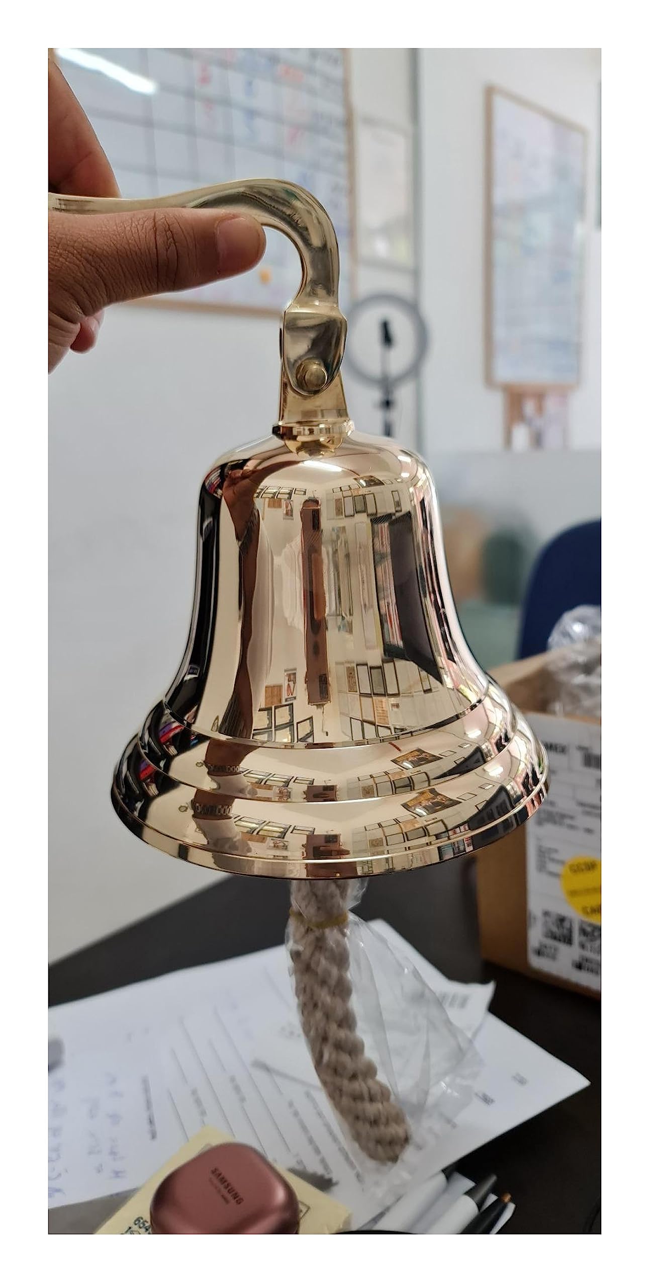 Mua 5" Solid Brass Bell Quality Marine Wall Mounted Ship Hanging Bell ...