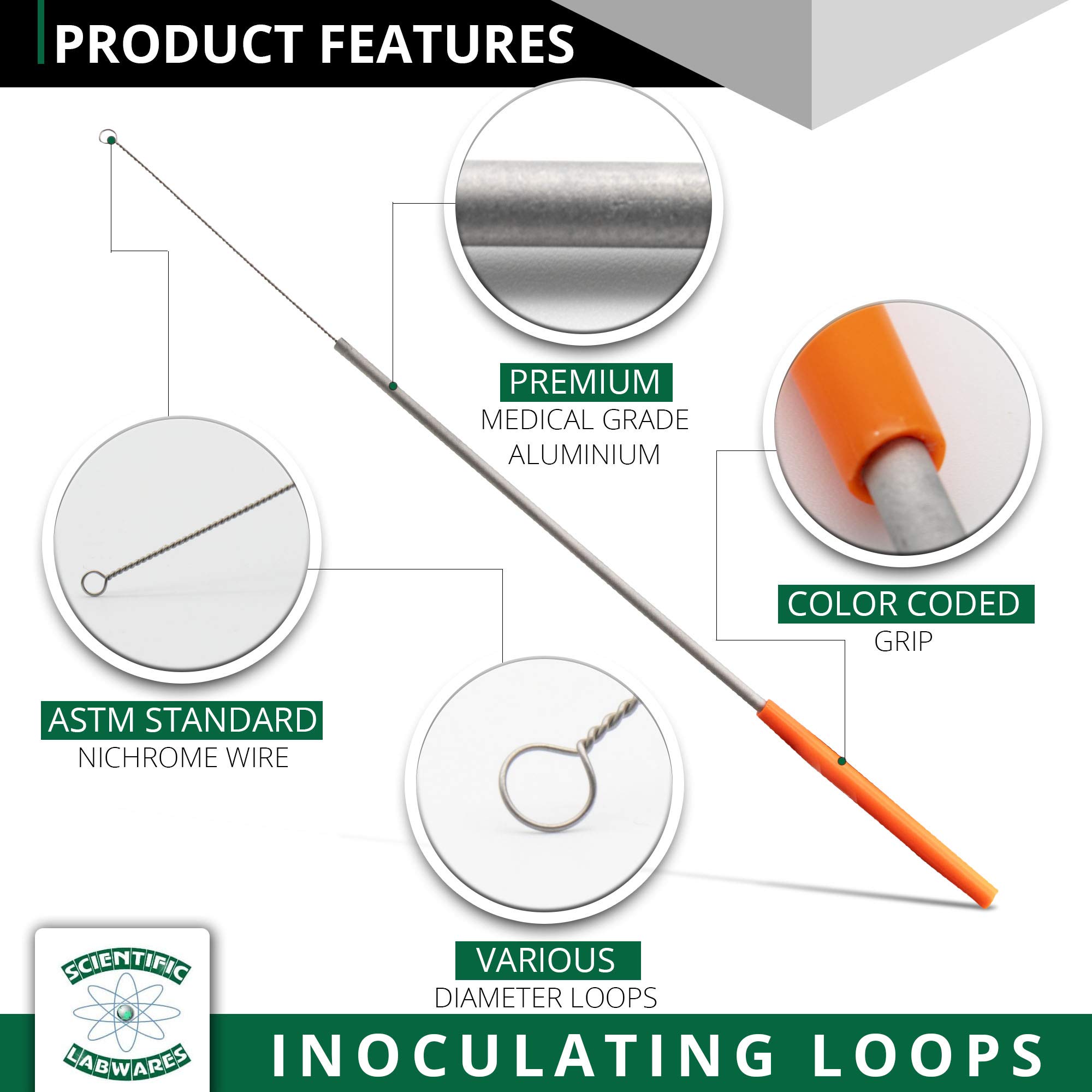 Mua Scientific Labwares Reusable Inoculating Loops and Needle Set ...