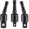3Pcs 1/4" 3/8" 1/2" Bits 360°Rotatable,Impact Grade Socket Adapter/Extension Set Turns Power ...