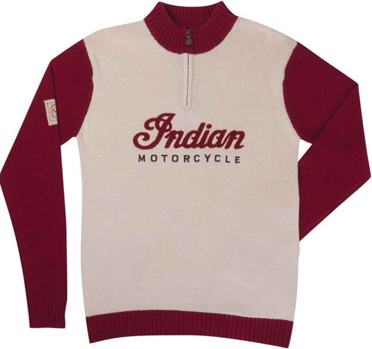 Indian Motorcycle New OEM Men's Red Tan Race Knit Pullover Sweater, XS ...