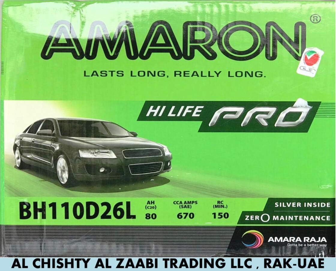 AMARON HI LIFE PRO CAR BATTERY 110D26L /NX110-5LMF 12V 80AH: Buy Online ...