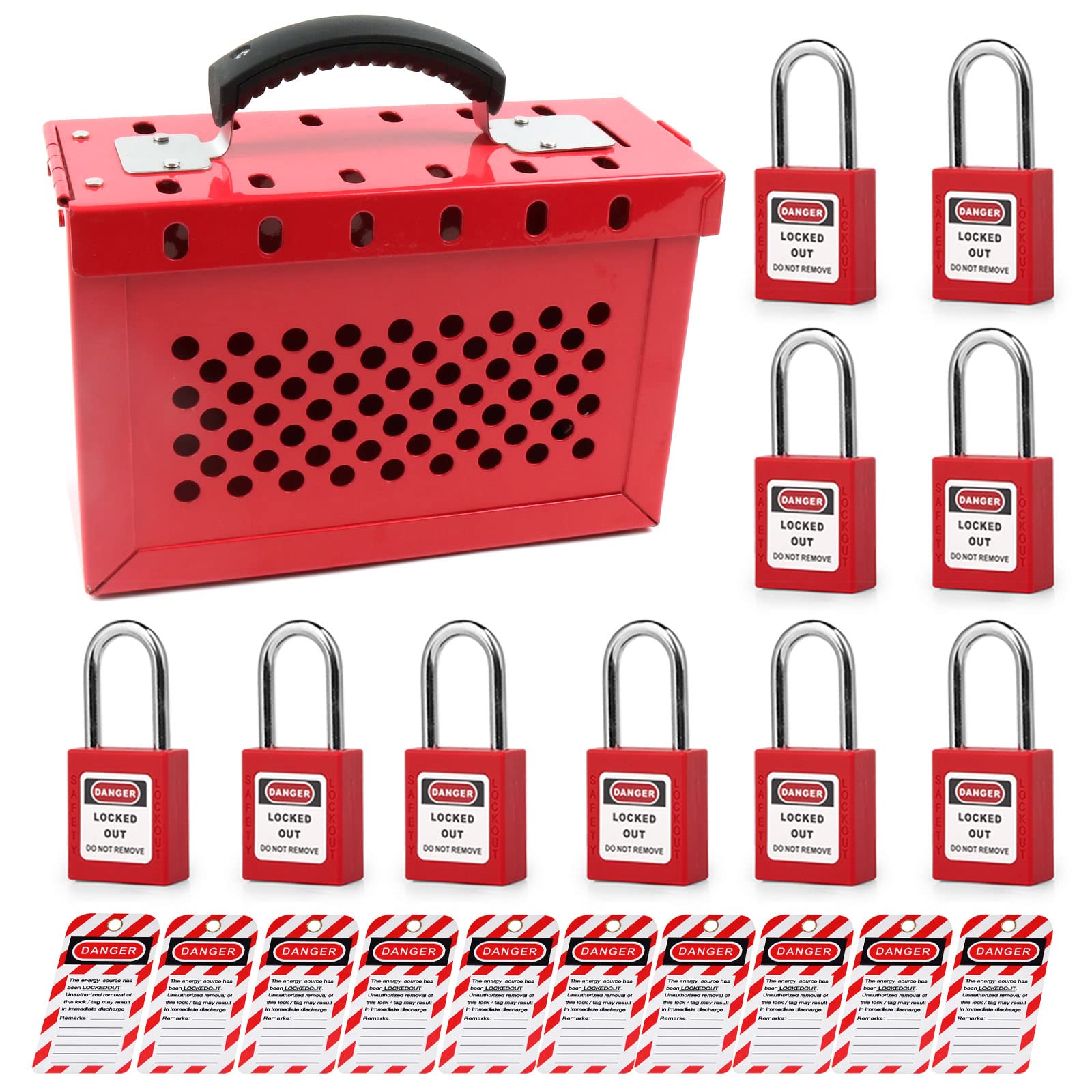 Mua Alamanda Lockout Tagout Lock Box Kit with 10 Loto Locks and 10 Tags ...