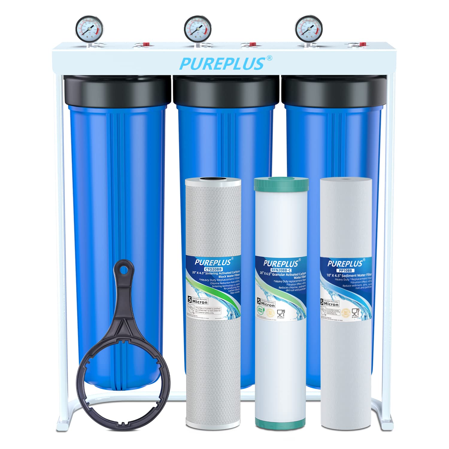 Mua PUREPLUS Whole House Water Filter, 3 Stage 20" Home Water ...