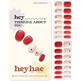 Amazon.com: Heyhae Semi Cured Gel Nail Strips | Sun Cured No LED Lamp Needed Easy Apply & Remove ...