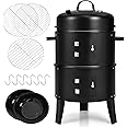 Amazon.com : DORTALA 3 in 1 Round Charcoal Smoker, 16’’ Portable BBQ ...