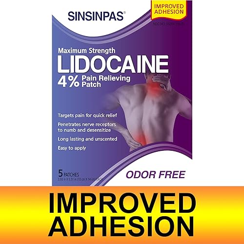 SINSINPAS Maximum Strength OTC Lidocaine 4% Pain Relieving Patch (1 ...