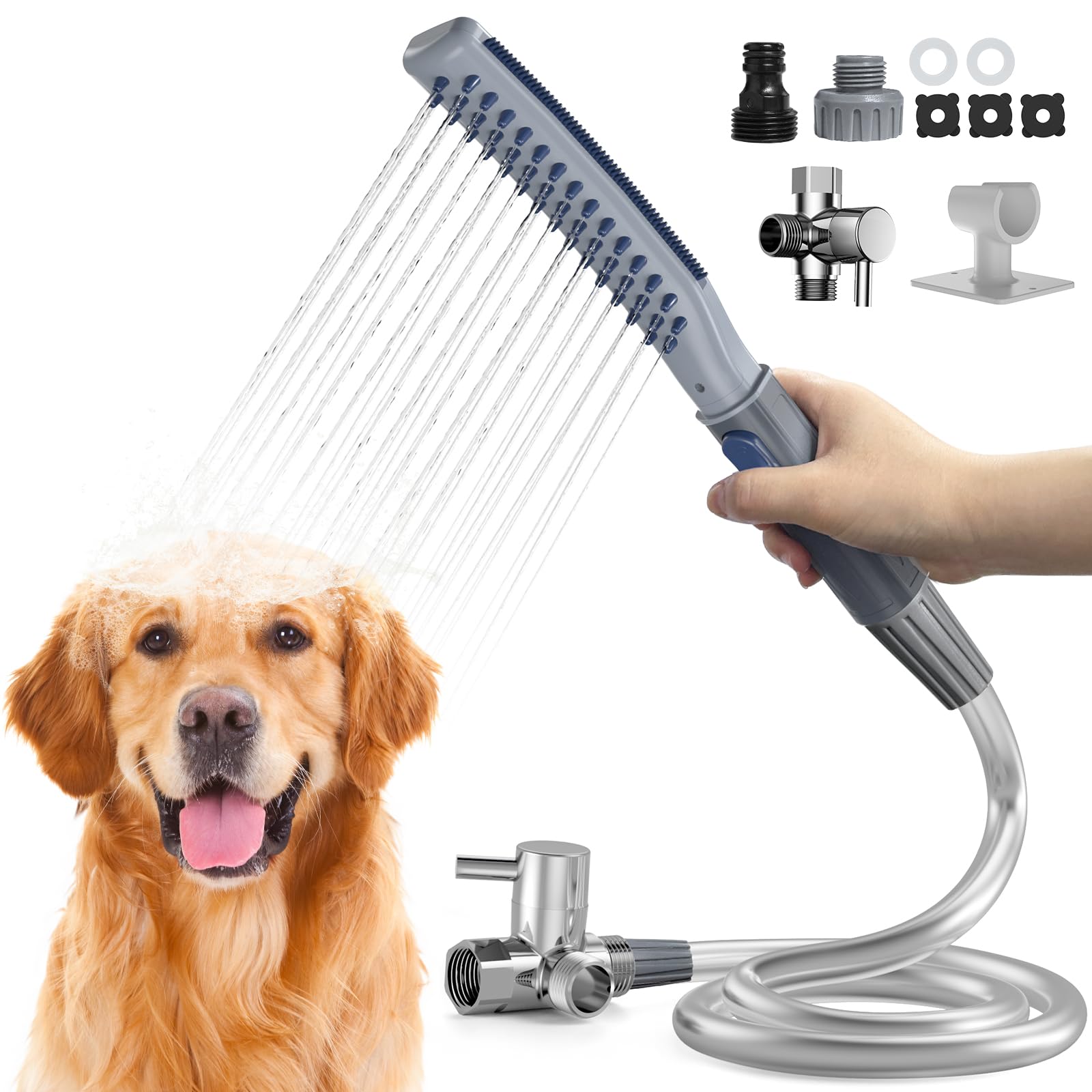 Dog Shower Attachment, Dog Shower With Metal Diverter, Pet Shower ...