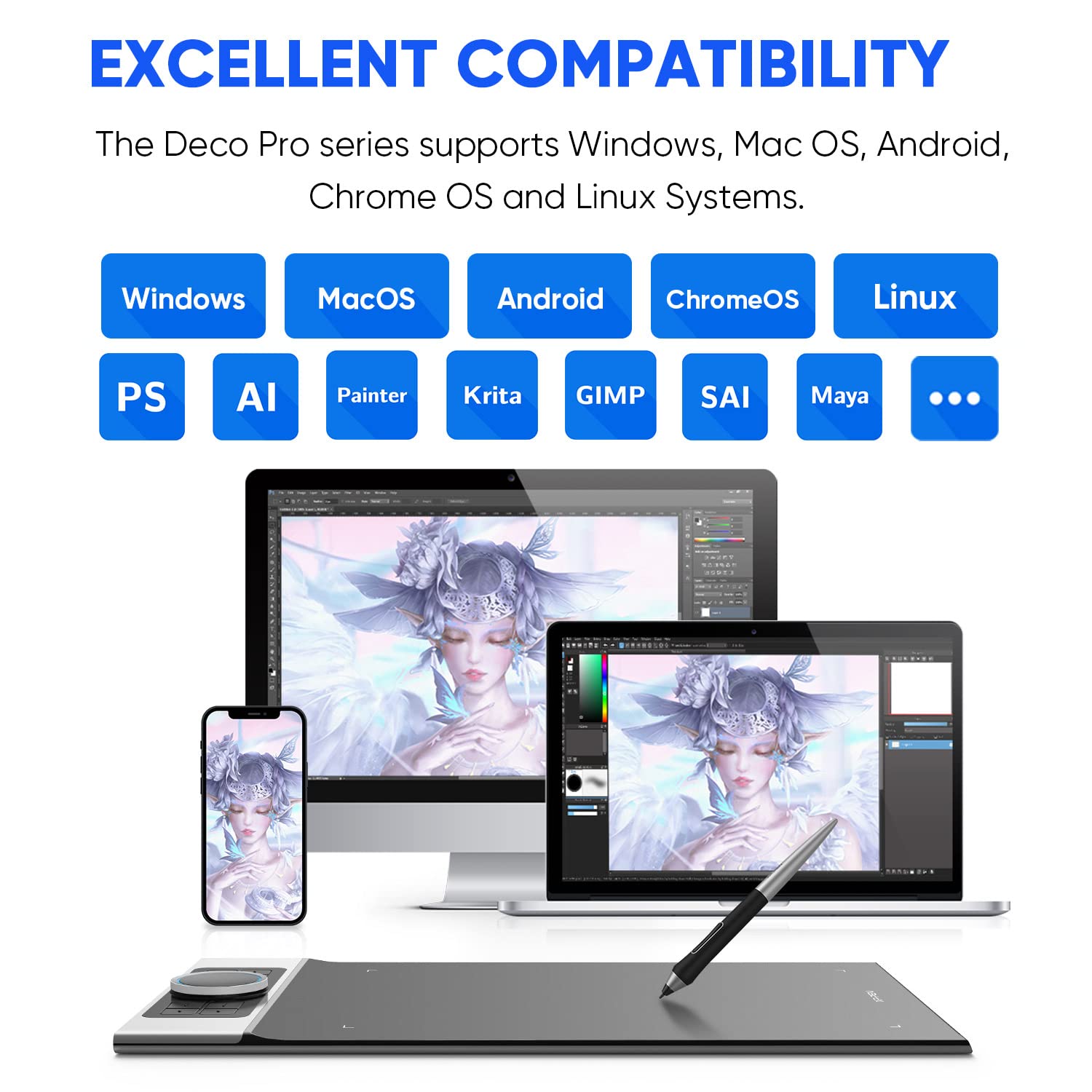 Mua XPPen Deco Pro MW Bluetooth Graphics Tablet 11×6 Inches Wireless ...