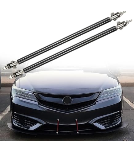 Front Splitter Universal Adjtable Splitter Rods Black Silver 8-10.6 ...