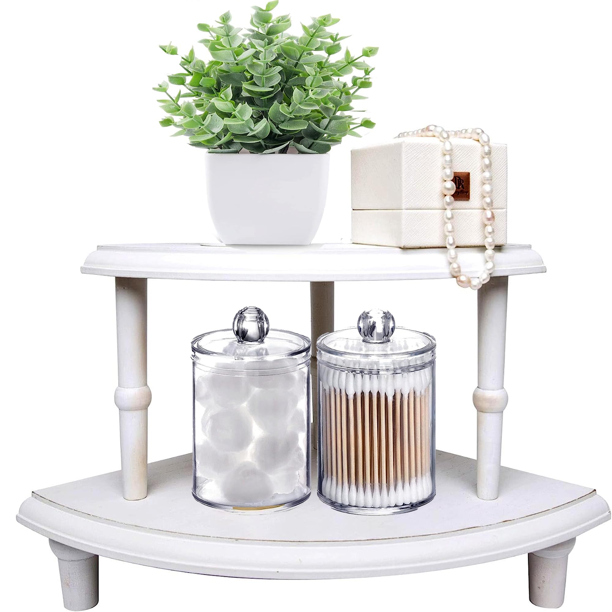 Defined Deco Kitchen Countertop Organizer-2 Tier Stackable Corner Shelf ...