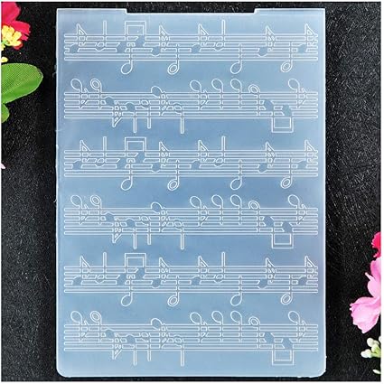 KWELLAM Musical Note Sheet Music Plastic Embossing Folders for Card ...