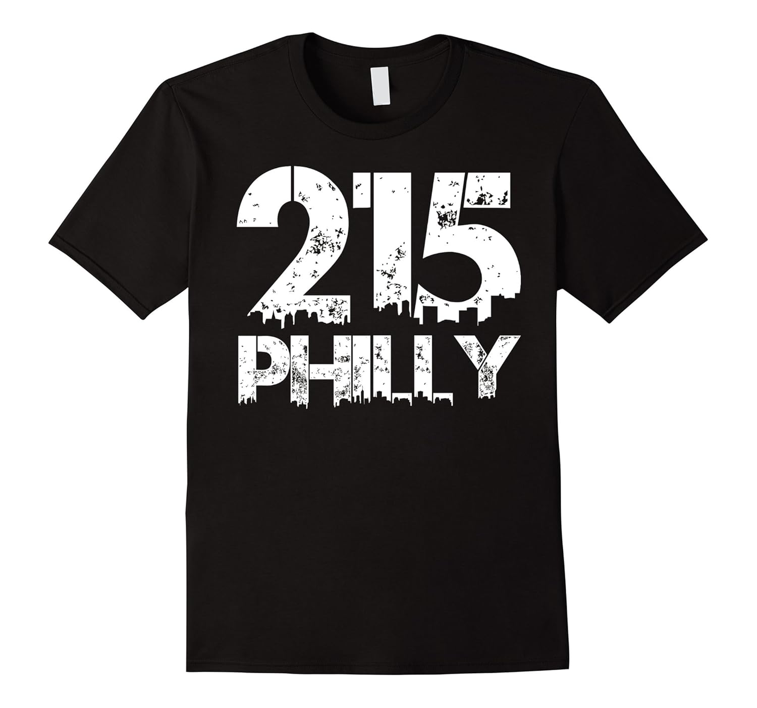 Philadelphia Philly 215 Area Code Distressed Gritty T Shirt-Art ...