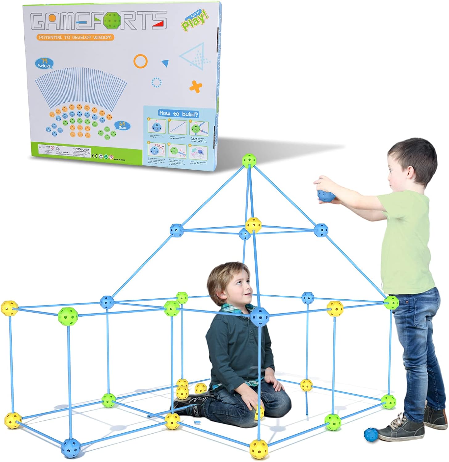 funlarea Fort Building Kit,120 PCS DIYConstruction Forts Toys Build ...