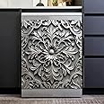Amazon.com: Silver Metal Texture Grey Carving Magnetic Dishwasher Decor ...