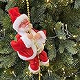 Amazon.com: Electric Climbing Santa Claus on Rope Ladder with Lights ...