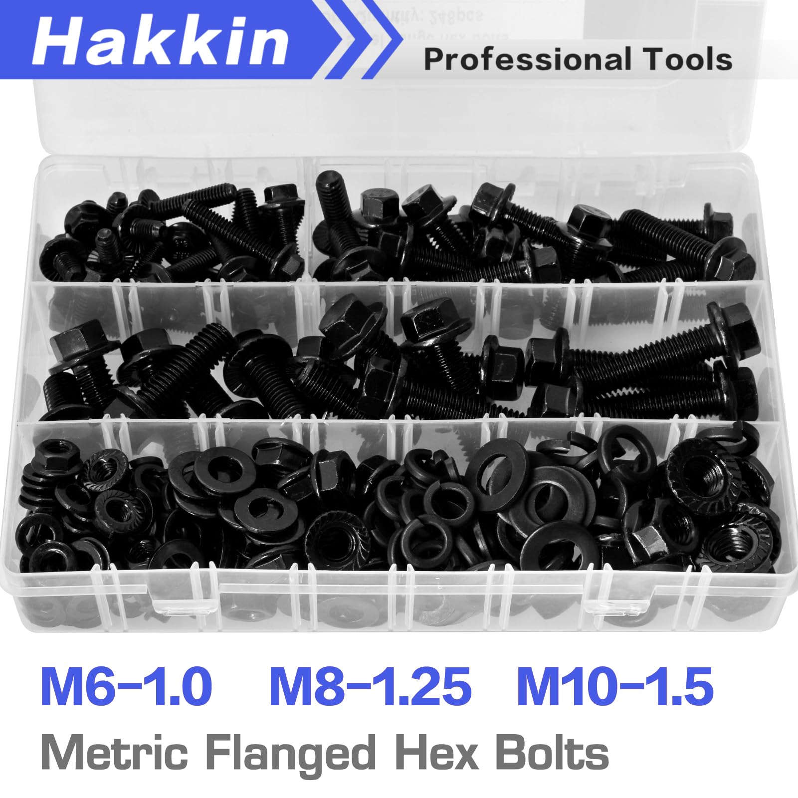 Mua Hakkin 248PCS Flanged Hex Head Bolts, Black Metric Bolt m6 m8 m10 ...