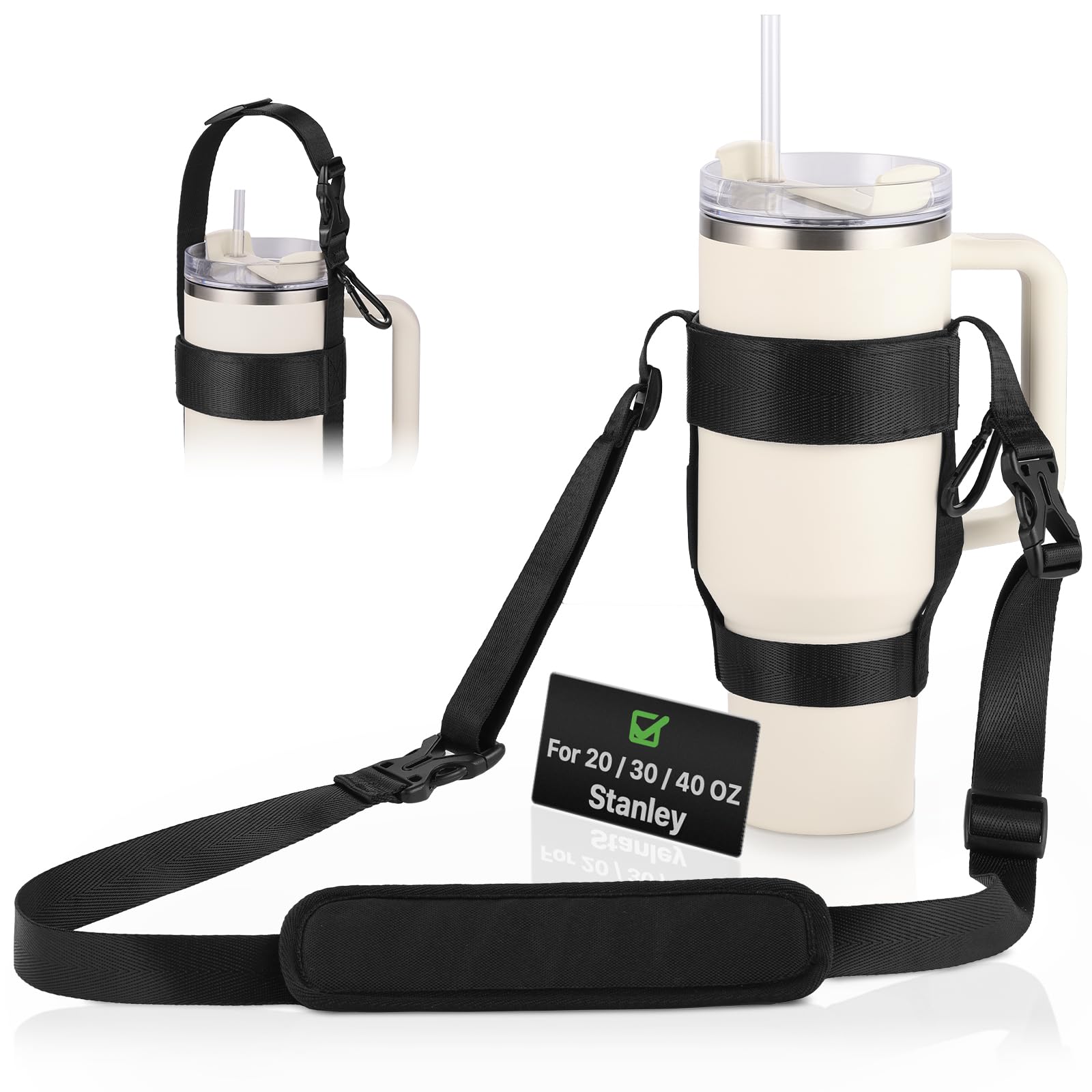 EasyAcc Water Bottle Holder with Strap for 20/30/40 OZ Stanley Quencher ...