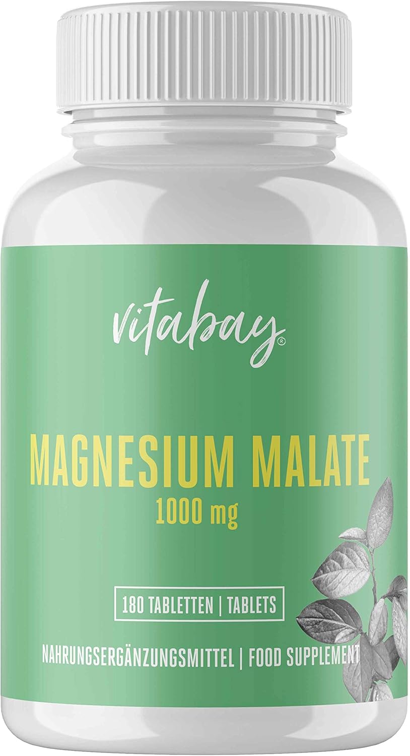 Magnesium Malate 1000 mg – 180 Vegan Tablets – BigaMart