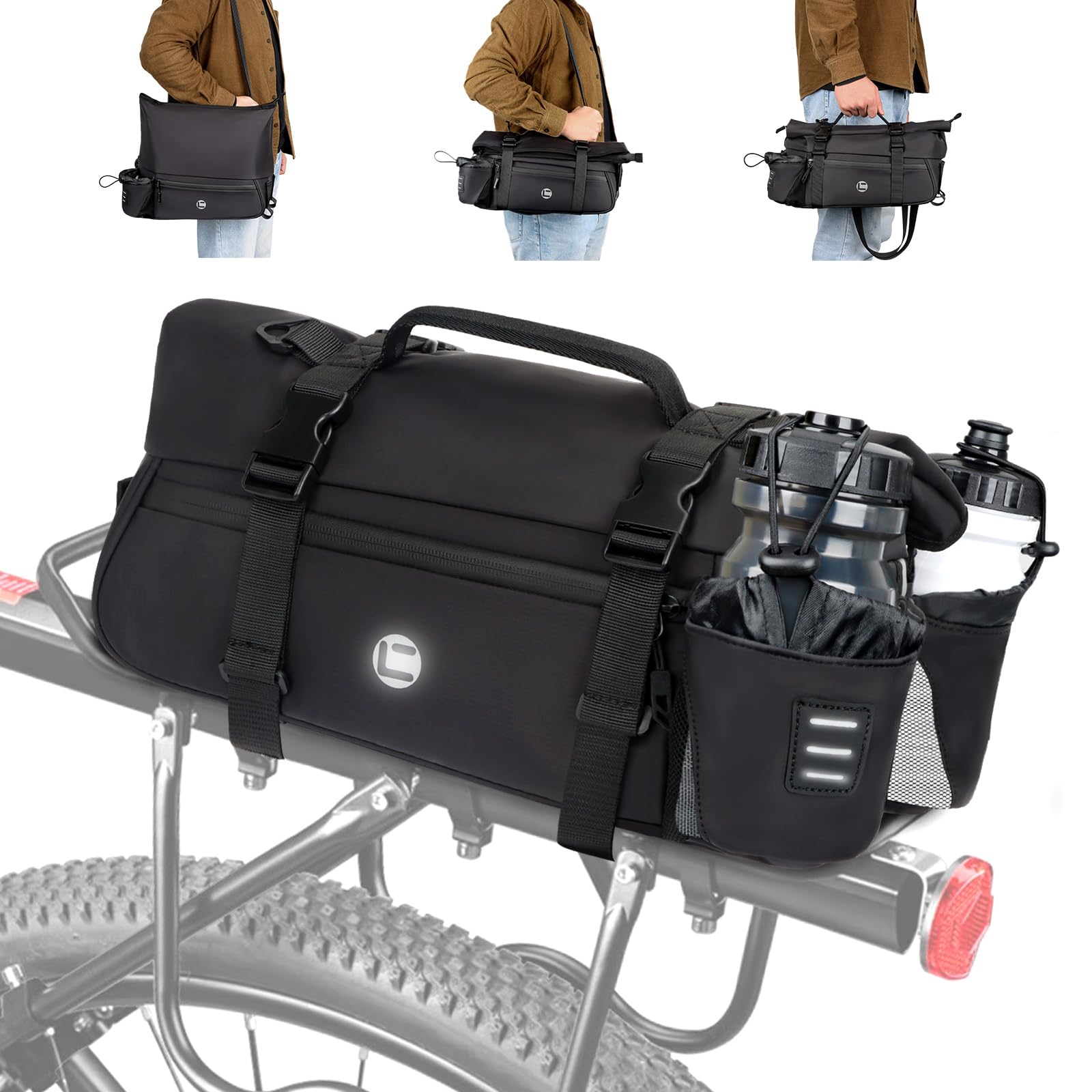 QYCHHJ Bike Rack Bag 7-10L Wide Mouth Bike Trunk Rear Bag Waterproof ...