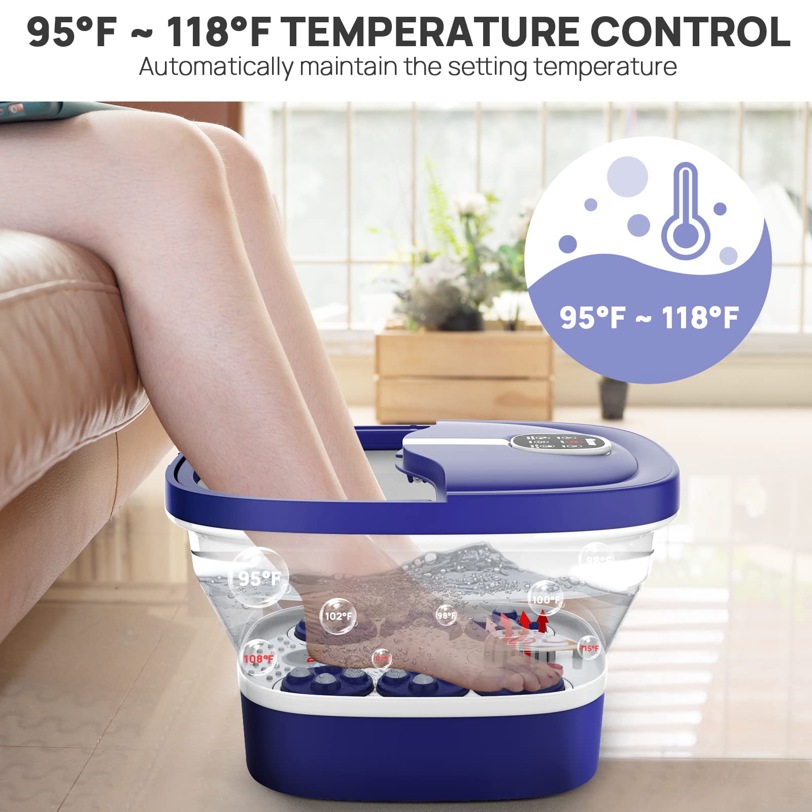 Mua HOSPAN Collapsible Foot Spa Electric Rotary Massage, Foot Bath with ...