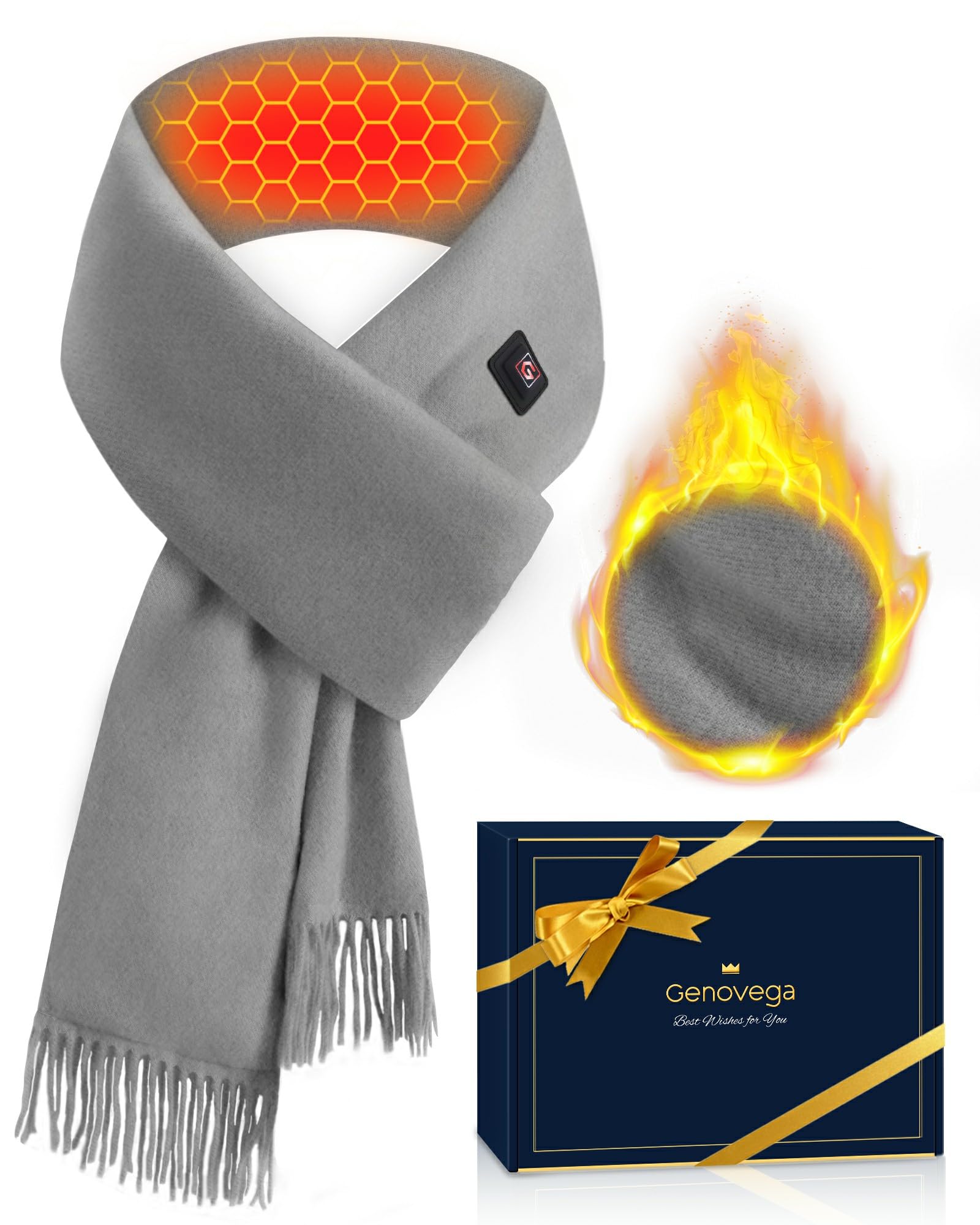 Heated Scarf Scarves for Women Men Recahrgeable Intelligent Electirc ...
