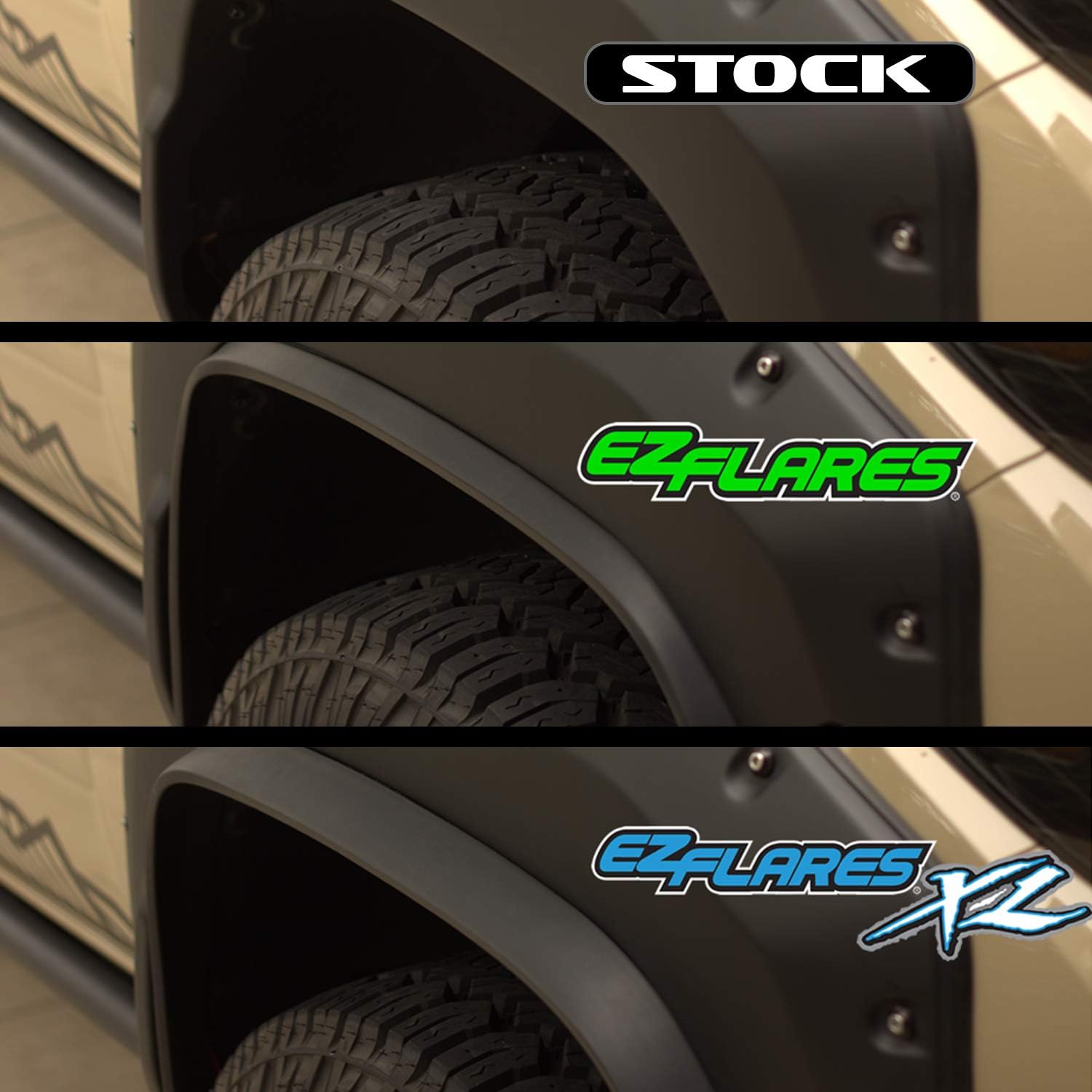 The Original EZ Flares XL Universal Flexible Foam Rubber Fender Flares ...