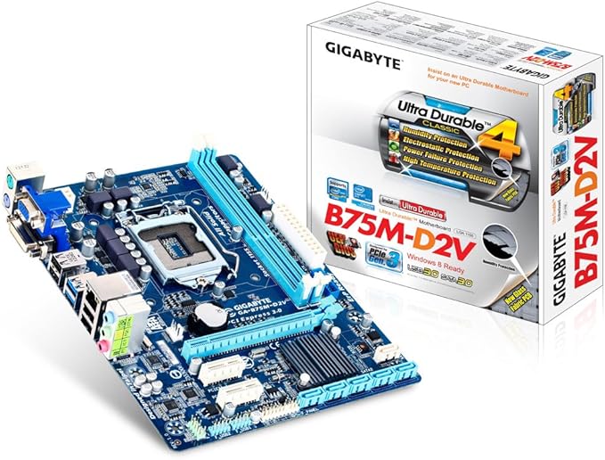 Gigabyte GA-B75M-D2V - Placa Base (Intel B75 Express Chipset, 2X DDR3 ...