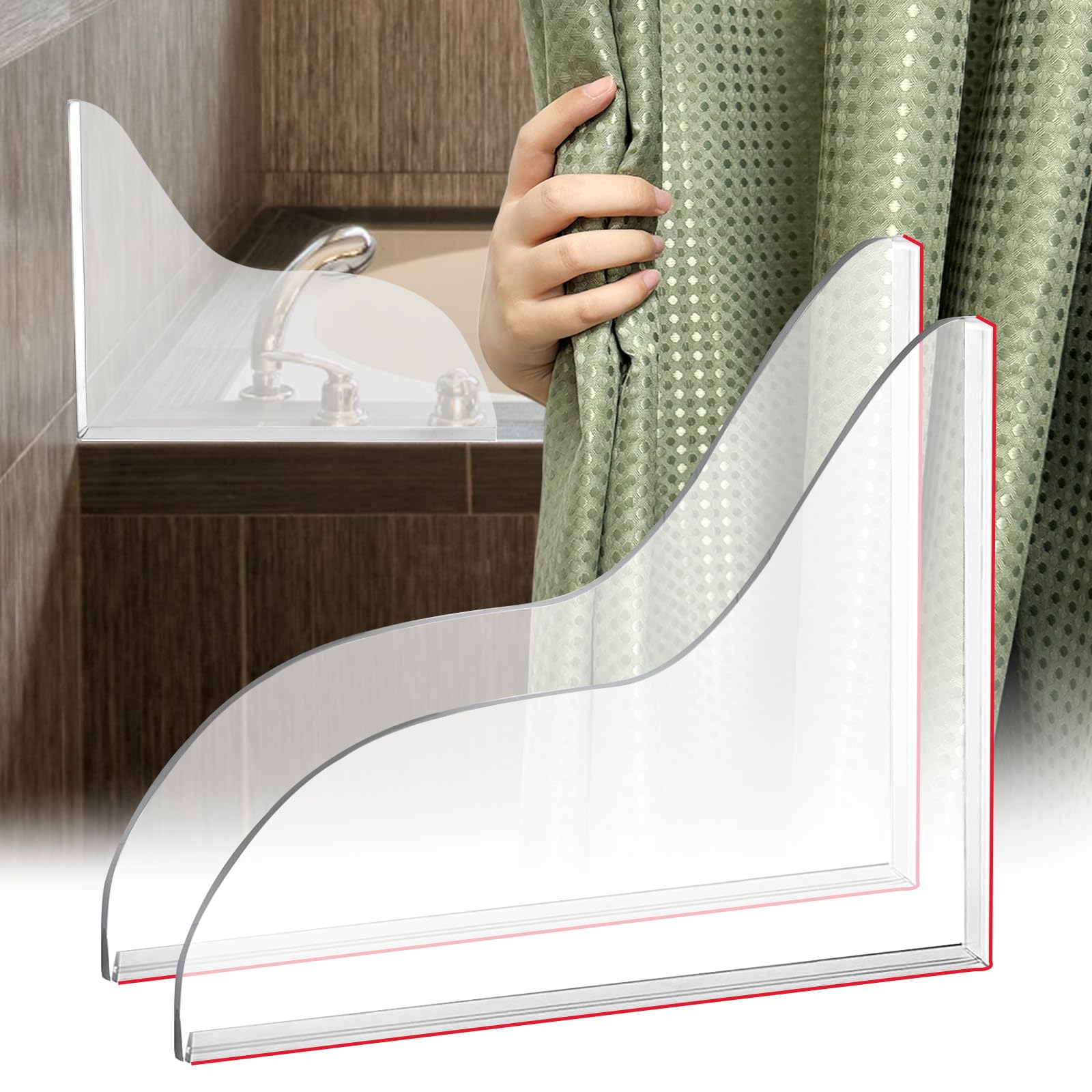 TheBlackSpot Shower Splash Guard for Bathtub, Bathroom Shower Corner ...