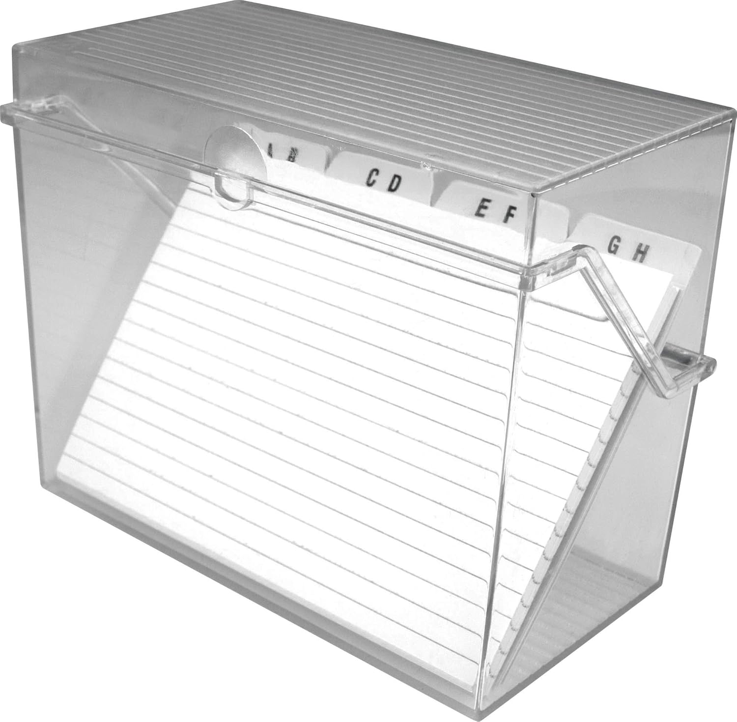 Small Card File Box A6 Crystal Clear Including 50 Cards: Amazon.co.uk ...
