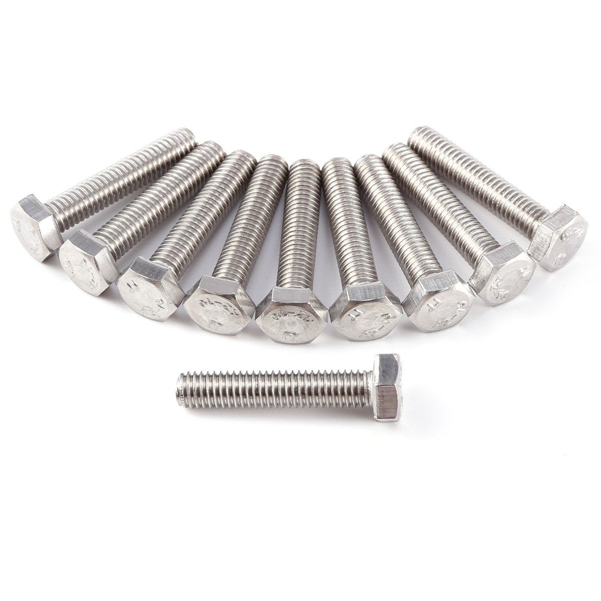 10 tornillos hexagonales de acero inoxidable M6 x 30, rosca completa ...