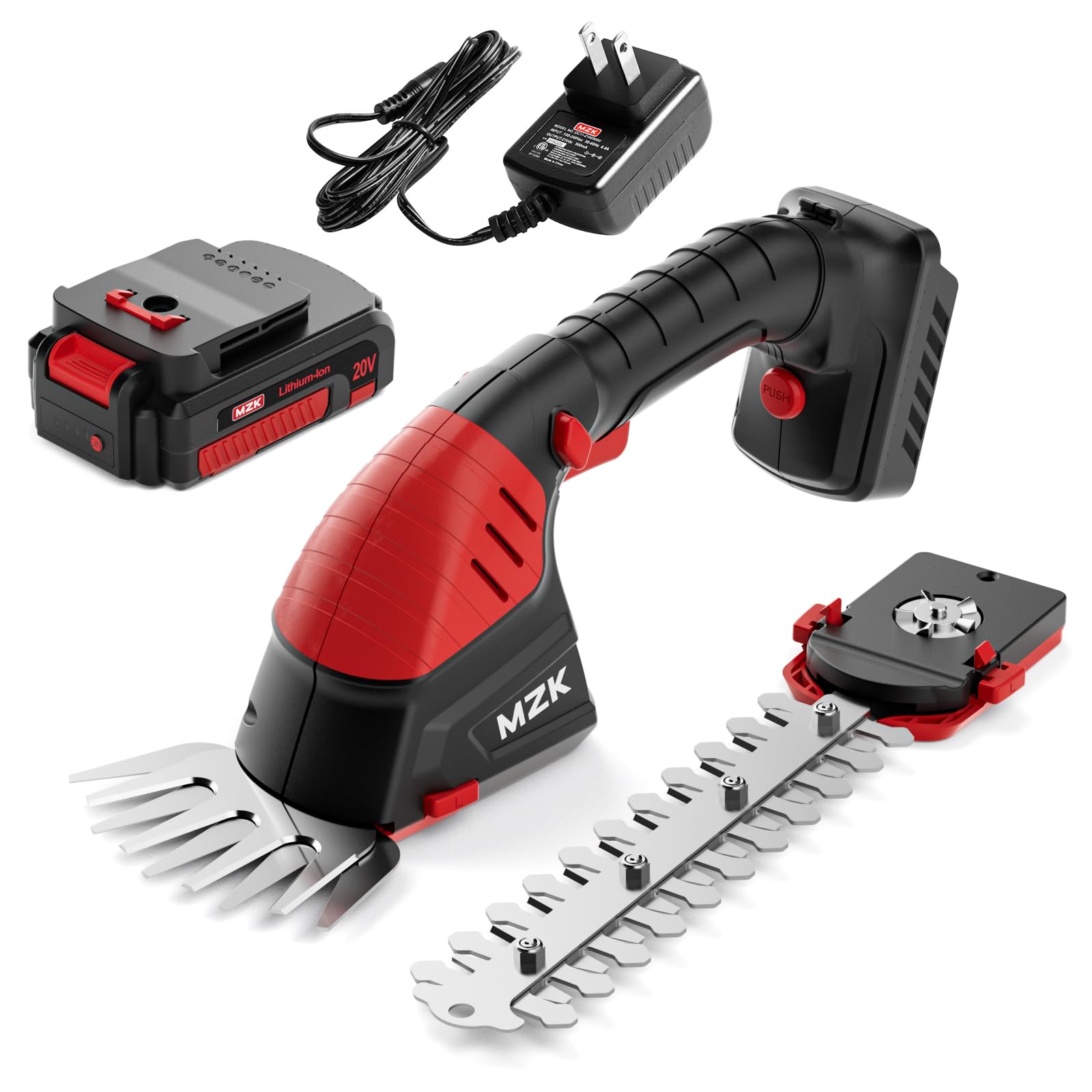 MZK 20V Cordless Hedge Trimmer, Electric Shrub Trimmer Grass Shears ...