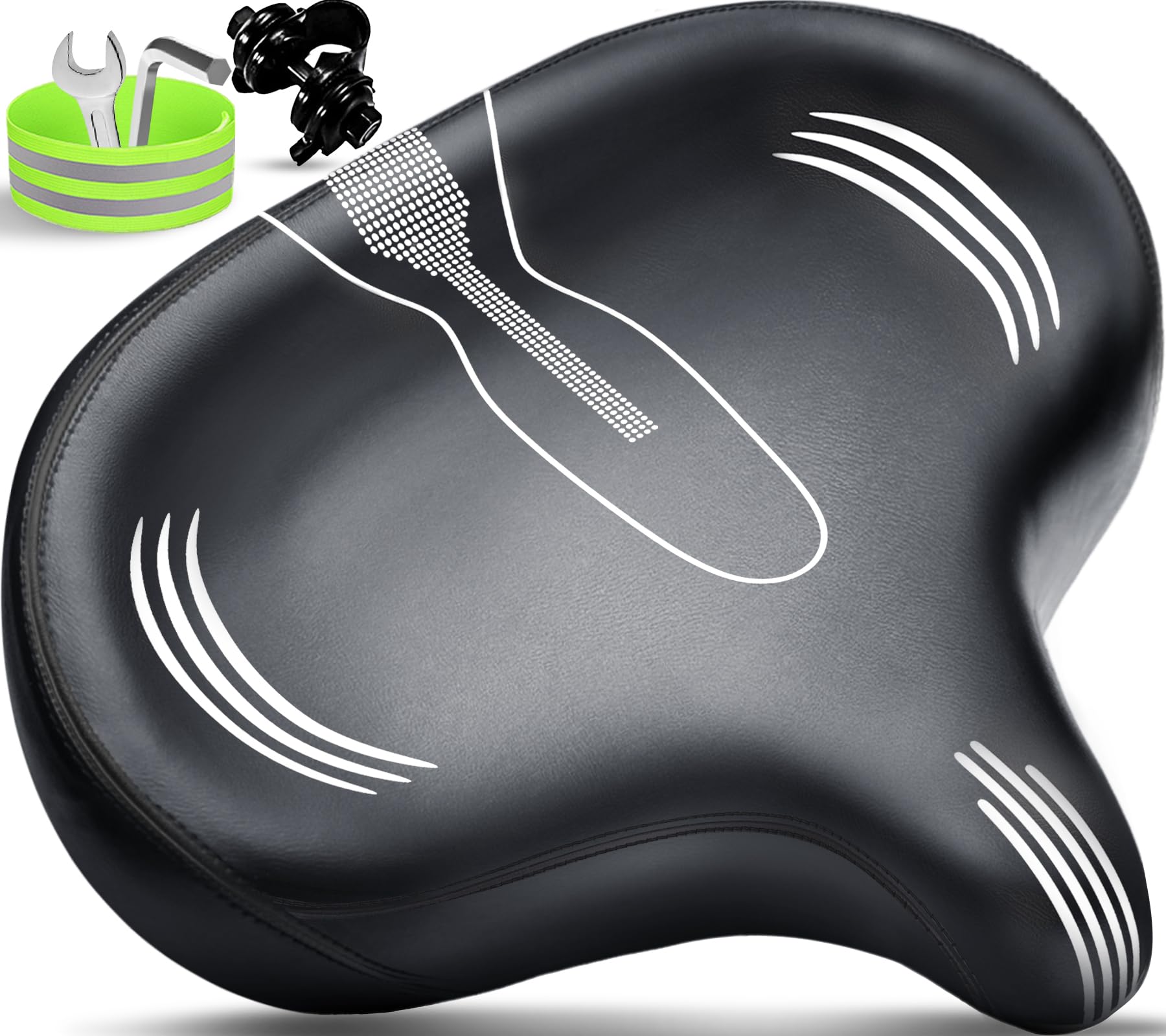 Twomaples 2024 Bike Seat Noseless Innovative Designed Wide Bicycle Seat for Women & Men, Bike ...