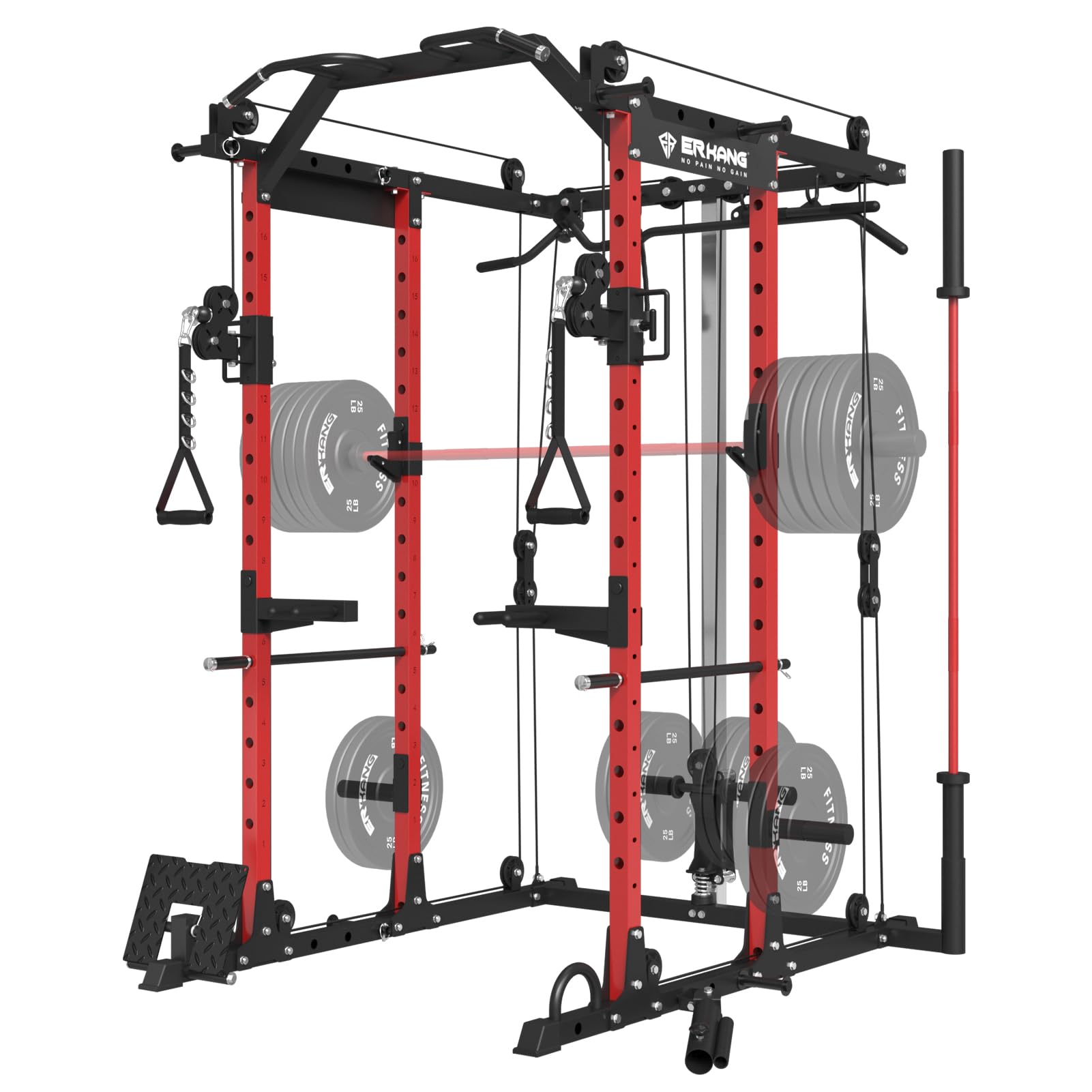 Mua ER KANG Power Cage, 1500LBS Power Rack with Pulley System, Multi ...