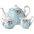 Amazon.com | Royal Albert Polka Blue 3-Piece Tea Set (Teapot, Sugar ...