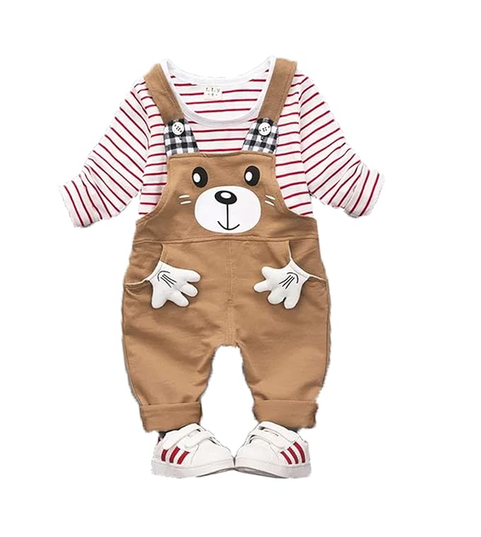 Buy Ishi Fashion Destination Baby Boys Cotton Dungri Set (Brown_6-12 ...