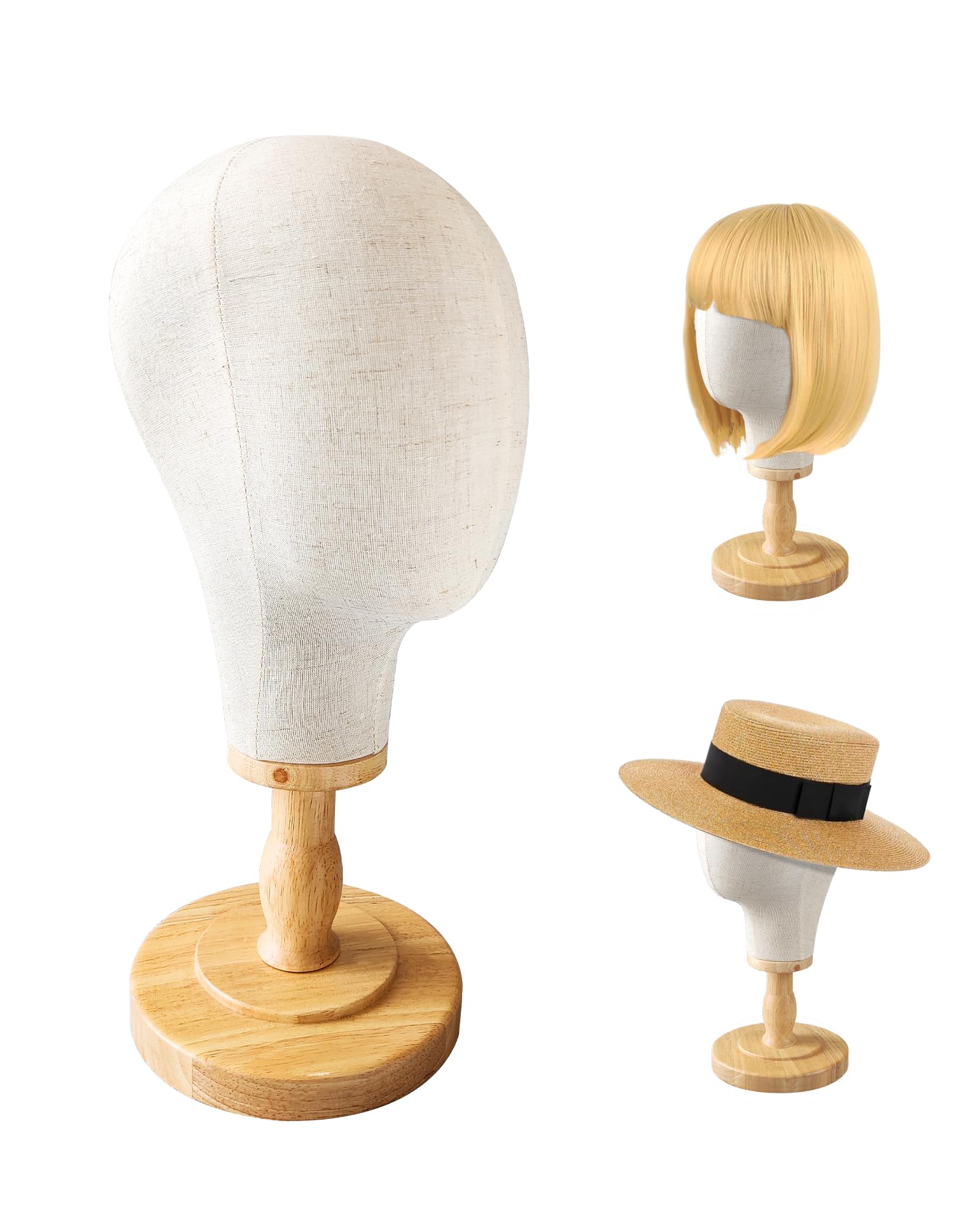 CHADWICK Wig Head Stand Mannequin Head Hat Display Stand Linen Wig ...