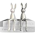 Amazon.com: Jubiluxor 2-Piece Rabbit Decor Sculptures - Home, Office ...