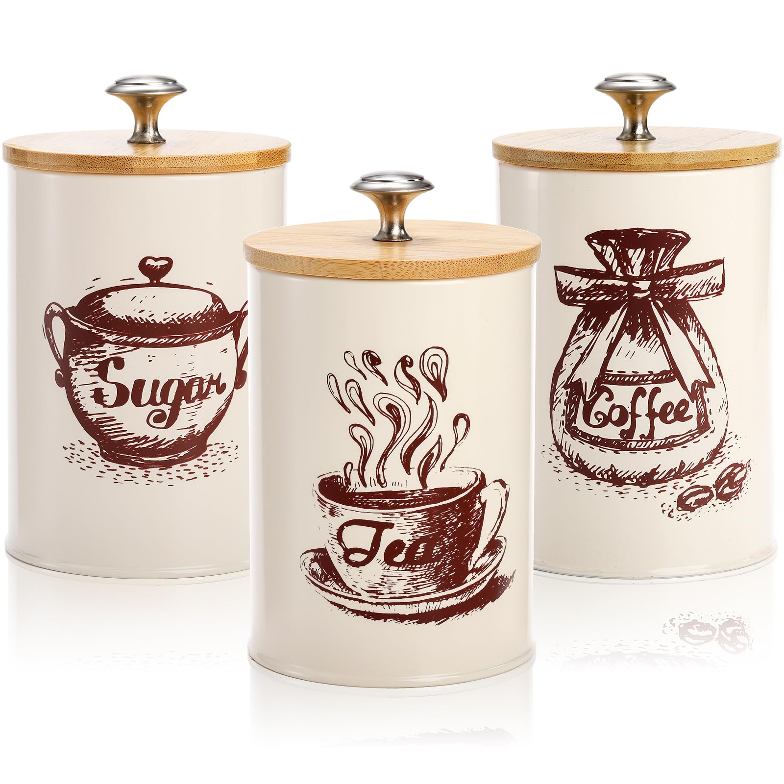 Youeon Small Canister Sets for Kitchen Counter, 25 Oz Coffee Sugar Tea ...